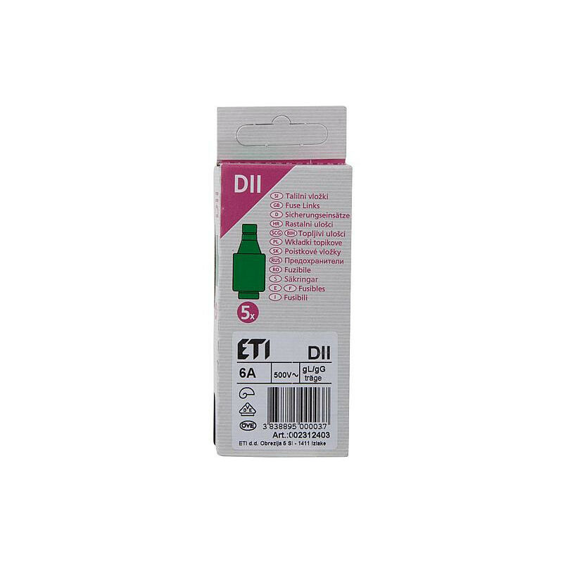 Diazed cartouche fusible DII 6 A 1 paquet de 5 pcs