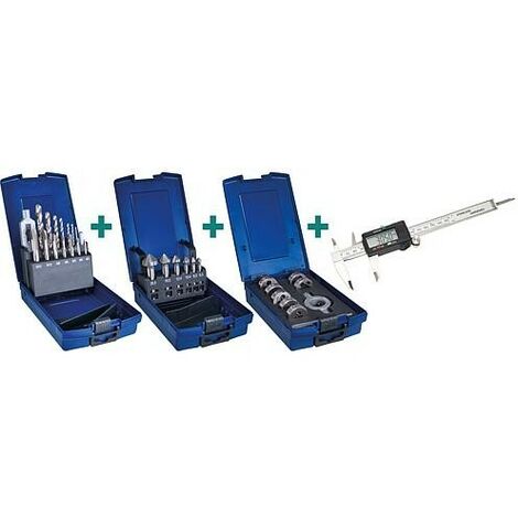 Kit Filetage-filière-fraise 3 pièces, pied à coulisse inclus digital