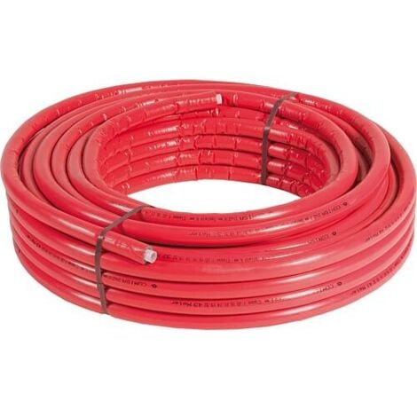 Tube multicouche métal en rouleaux 16x2mm, rouge 6mm, UE 50m