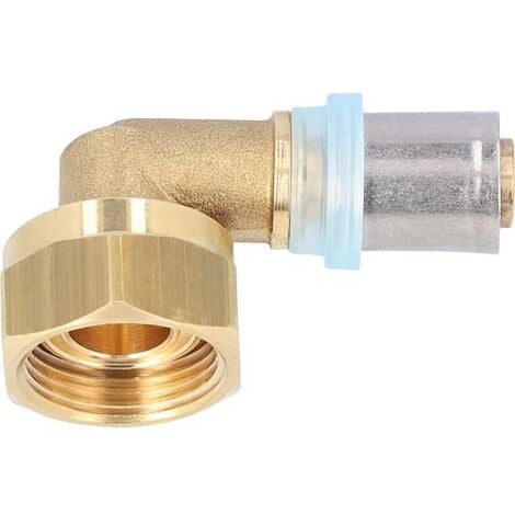 Coude 90° à sertir écrou tournant, femelle, contour TH 16x2 mm - DN20 (3/4")