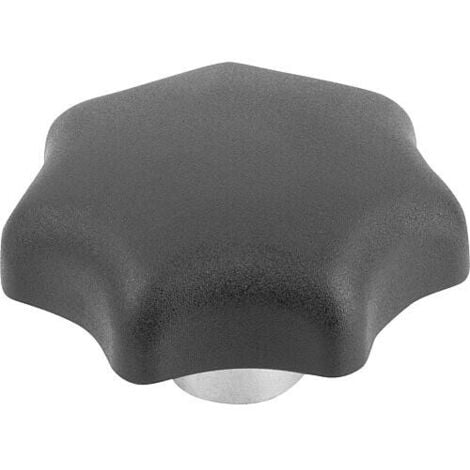 Poignee etoile filetage interieur M12 raccord acier saillant forme K