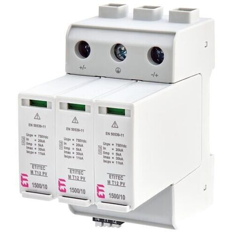 ETI Parafoudre combiné pour PV, ETITEC M T12 PV 1500/10 Y RC, REG