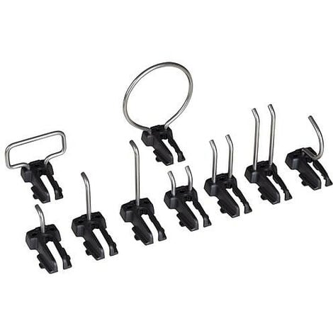 Set d'accroches Sortimo 9 pces pour WorkMo (plaque Alu)