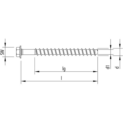 vis beton et maconnerie Multi-Monti plus 6 pans 7,5x50mm, sachet 50