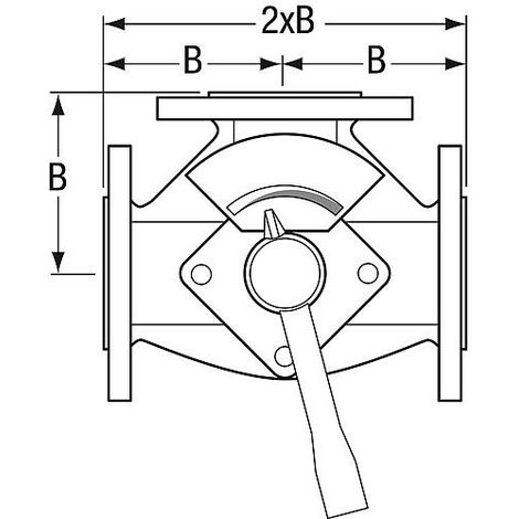 Vanne 3 voies bride VDF 3 DN65, KVS 90