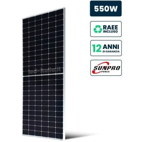 V-TAC Pannello Solare Fotovoltaico SUNPRO TIER1 da 550W Silver Frame ...