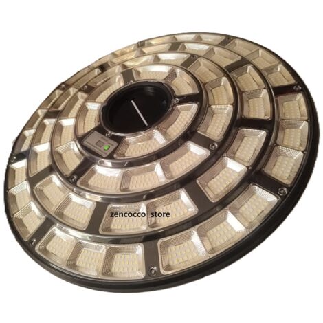 LAMPIONE SOLARE LED UFO 5000W FARO LUCE SENSORE CREPUSCOLARE E MOVIMENTO IP66 LM