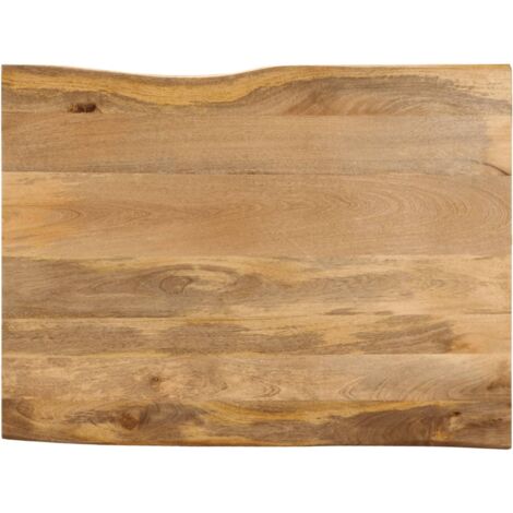 Piano Tavolo 110x80x2,5 cm Bordi Vivi in Legno Massello Mango