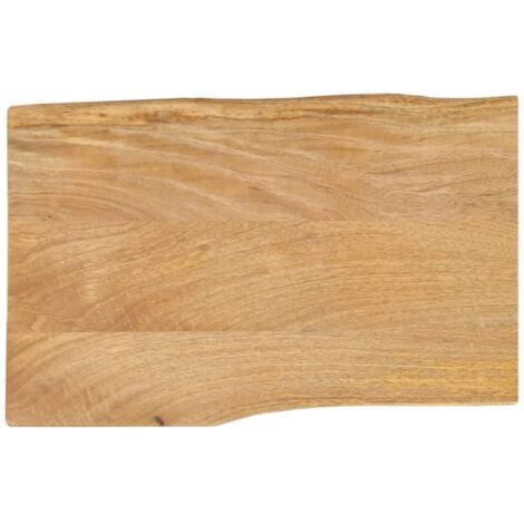 Piano Tavolo 60x40x2,5 cm Bordi Vivi in Legno Massello di Mango