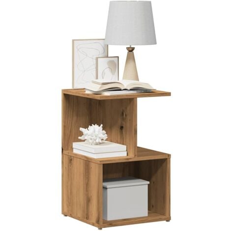 Comodini 2pz Rovere Artigianale 35x35x55 cm Legno Multistrato