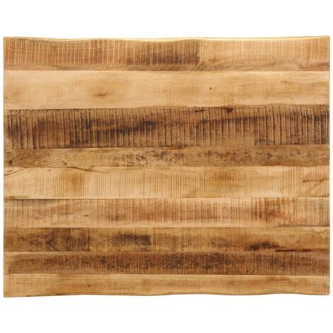 Piano Tavolo Bordi Vivi 110x80x2,5 cm Legno di Mango Grezzo