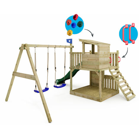 Wickey Climbing Frame Play Tower Smart Cabin with Swing & Slide ...