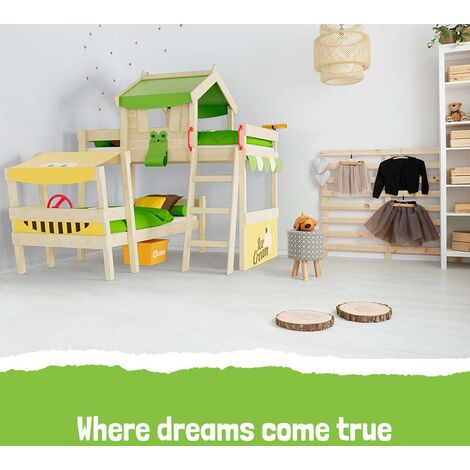 Wickey Kid's bed, bunk bed Crazy Trunky - canvas cover loft bed 90 x ...