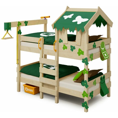 Wickey Kid's bed, bunk bed Crazy Ivy - canvas cover loft bed 90 x 200 ...