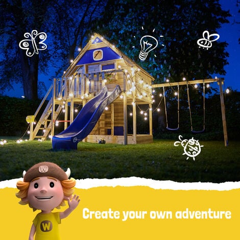 Wickey Wooden Tower Playhouse Smart FamilyHouse with swing & slide ...