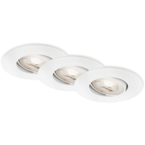 Set 3 Faretti Incasso Kulana Jet Plastica Bianco Led Integrato 4,9W 3000K