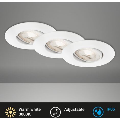 Set 3 Faretti Incasso Kulana Jet Plastica Bianco Led Integrato 4,9W 3000K