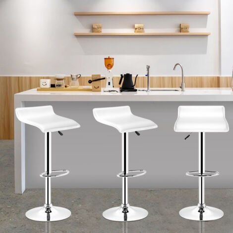 WYCTIN® Conjunto de 2 taburetes de bar blancos - Silla de bar de estilo ...