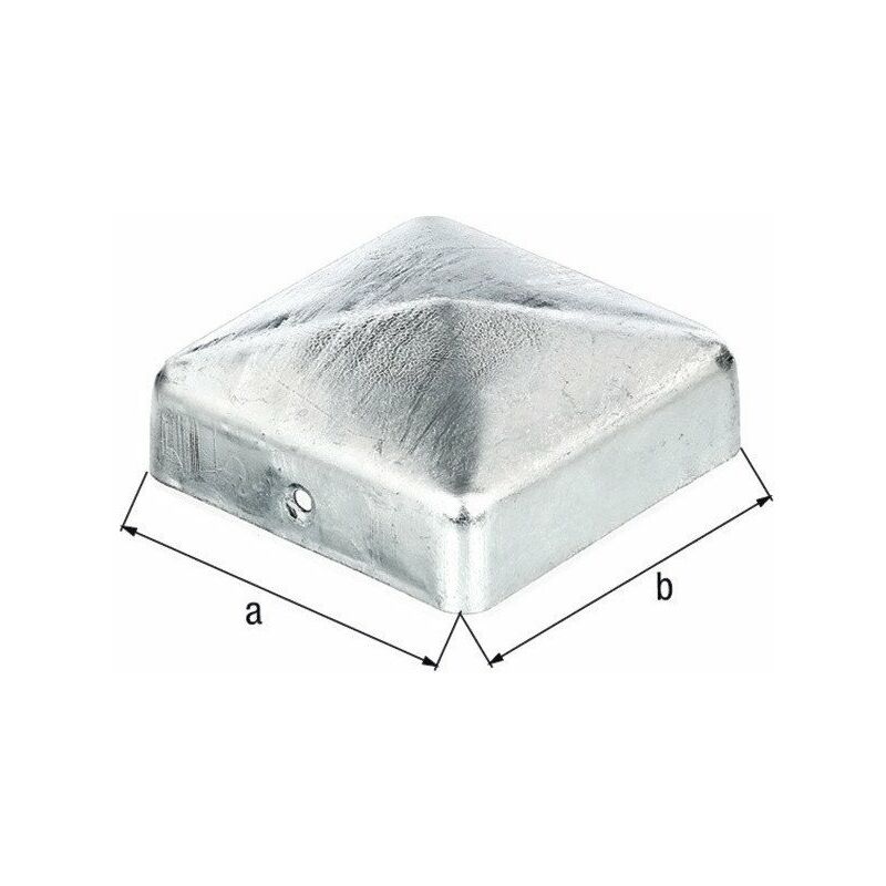 Tapa de poste 90x90mm esquina, forma plana, GAH zaponizado (Por 10)