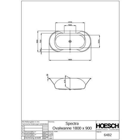 Hoesch Spectra Oval Bath 1800X900X470Mm Blanco