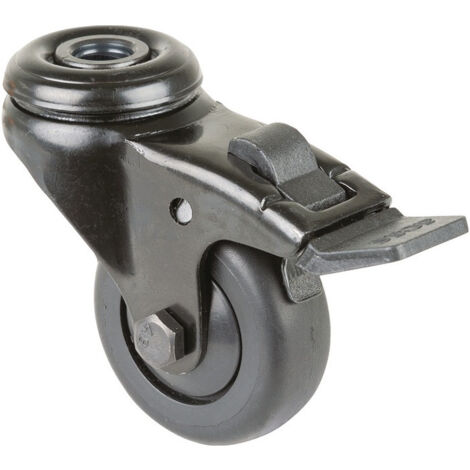 Roulette pivotante à support fixe D.50mm charge 50kg avec caoutchouc ...