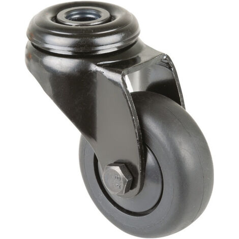 Roulette pivotante D.50mm Trgf.50kg avec trou arrière Corps de roue Ku ...