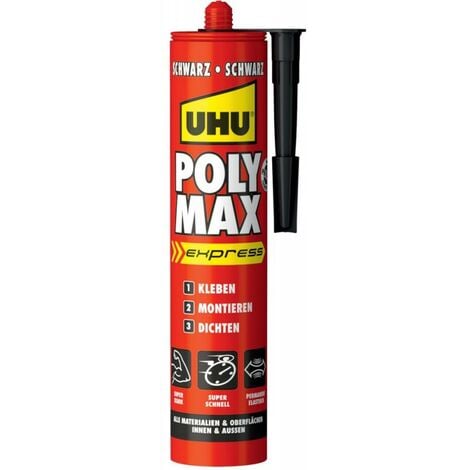 Cola universal resistentee al agua Poly Max Express junta universal 425 g negro 47200 - UHU POLY ...