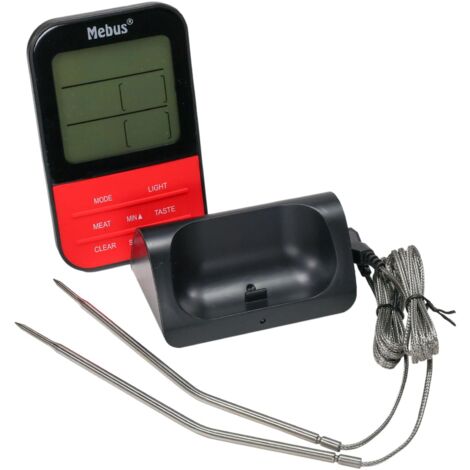 Mebus Grill-Thermometer Digital Funk 2 Messsonden