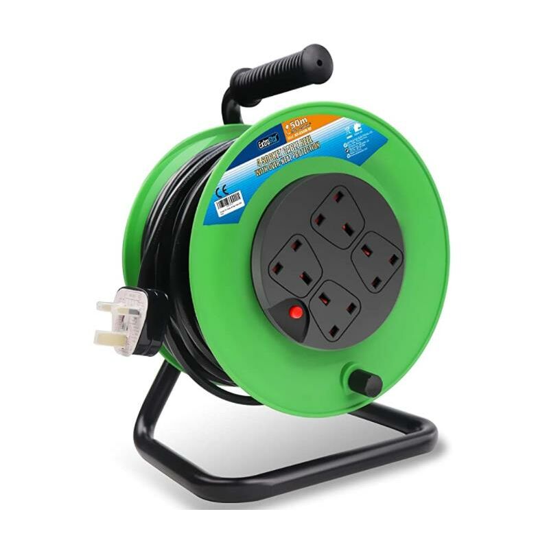 4 Sockets Cable Reel with Cable 3G1.25, 15M, Over-Heat Protection ...