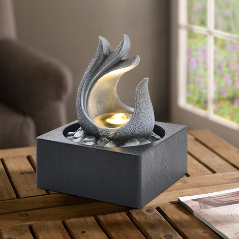 Tabletop Resin Water Feature with LED Light Home Decoration