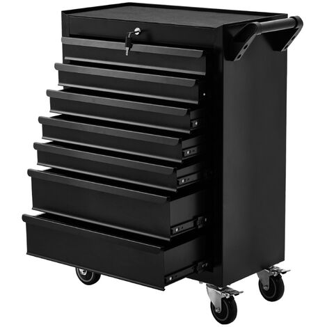 Lockable 7-Drawer Tool Trolley Rolling Cabinet
