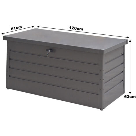 Grey 350L Metal Outdoor Garden Lockable Storage Box