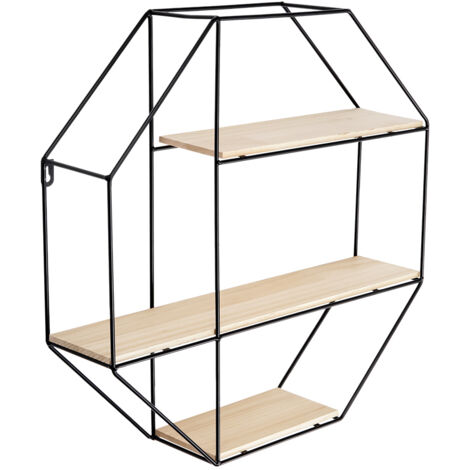 Octagonal Metal Floating Wall Display Shelf