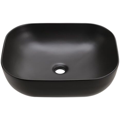 Rectangular Ceramic Countertop Basin Black