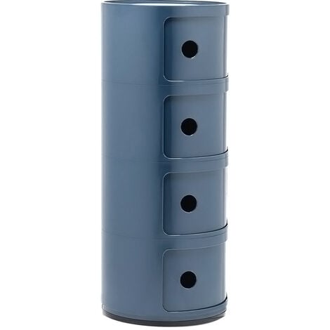 32cm Cylindrical 4 tiered Drawer Storage Drawer Unit,Grey