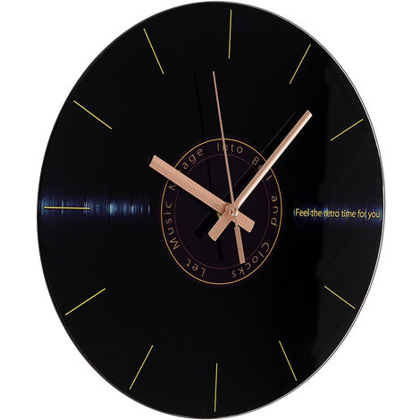 Black Retro Vinyl Record Album Clock