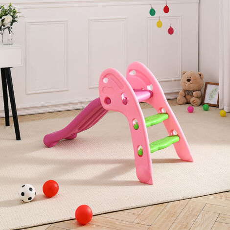 Pink Portable Folding Kids Freestanding Slide