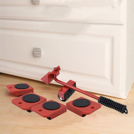 Set of 5 Red Heavy Furniture Lifter Mover Tools