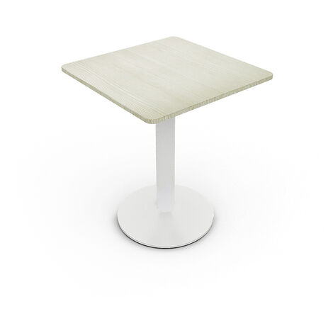 White Square Cafe Table with Metal Base
