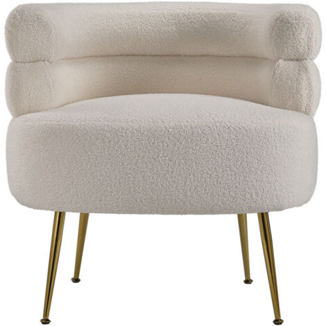 Curved Upholstered Single Sofa Accent Chair