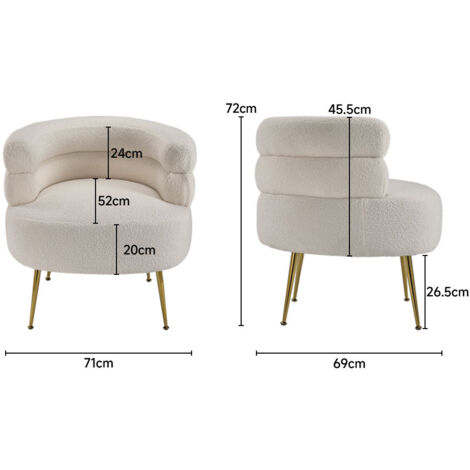 Curved Upholstered Single Sofa Accent Chair