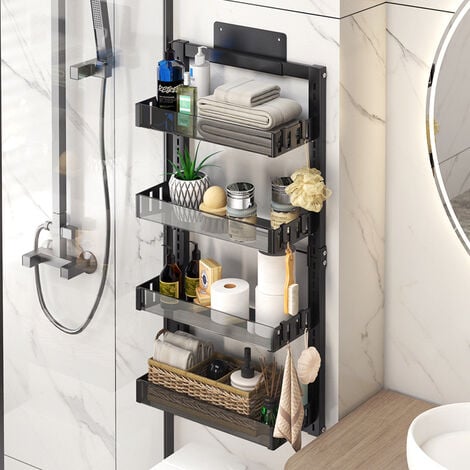 4 Tier Hanging Door Adjustable Shower Caddy Shelf