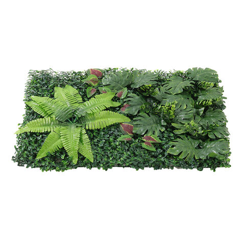 Artificial Plant Hedge Greenery Wall Panel with Assorted Foliage