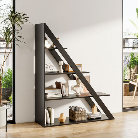 Black Triangular Ladder Living Room Bookcase Shelving