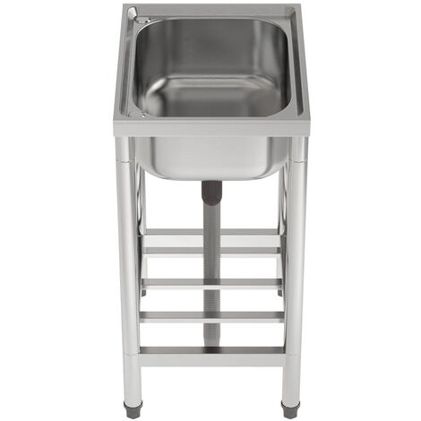 Free Standing Stainless Steel Commercial Sink with Shelf