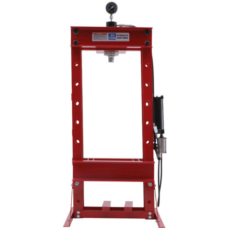 Red 30 Ton Hydraulic Press with Pressure Gauge