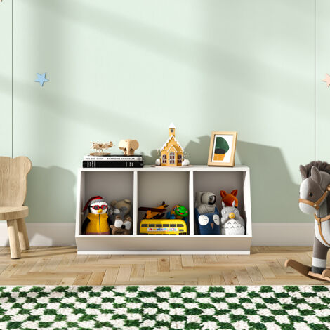 White MDF Stackable Open Style Toy Storage Organizer