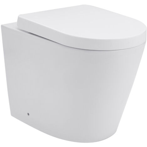 White Wall Mounted Elongated Ceramic Toilet