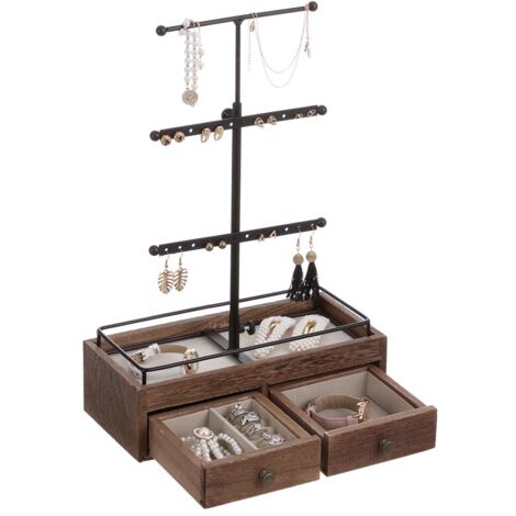 Retractable Jewelry Display Stand with Drawers