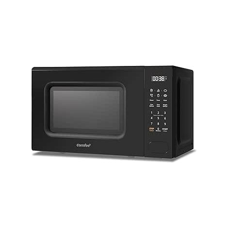 Black 700W 20L Countertop Microwave Oven with LED Display